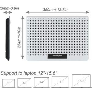 ICE COOREL Aluminum Laptop Cooling Pad 2023 Upgrade, Laptop Cooler Stand with 7 Height Adjustable, Laptop Fan Cooling Pad for Laptop 12-15.6 Inch, Notebook Cooler Pad with Two USB Port (Silver)