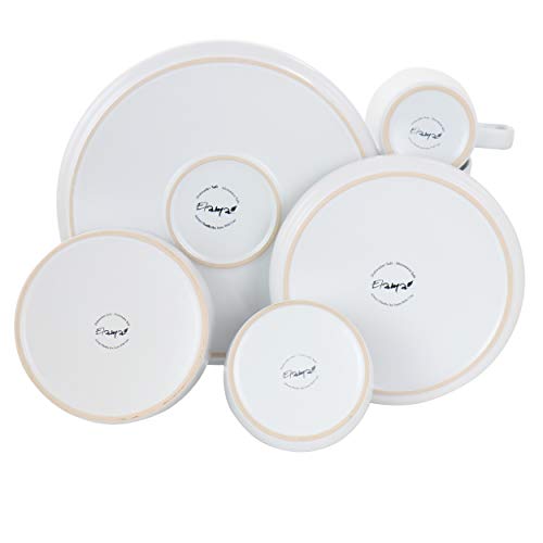 Elama Luxmatte Dinnerware Set, 20 Piece, White