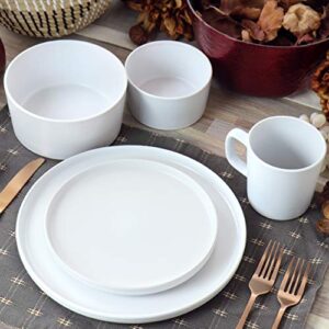 Elama Luxmatte Dinnerware Set, 20 Piece, White