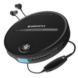 cd player portable, battery playback portable cd player 7hr playtime, small cd players for car (aux only) | oakcastle cd10 portable cd player with headphones, cd walkman, discman