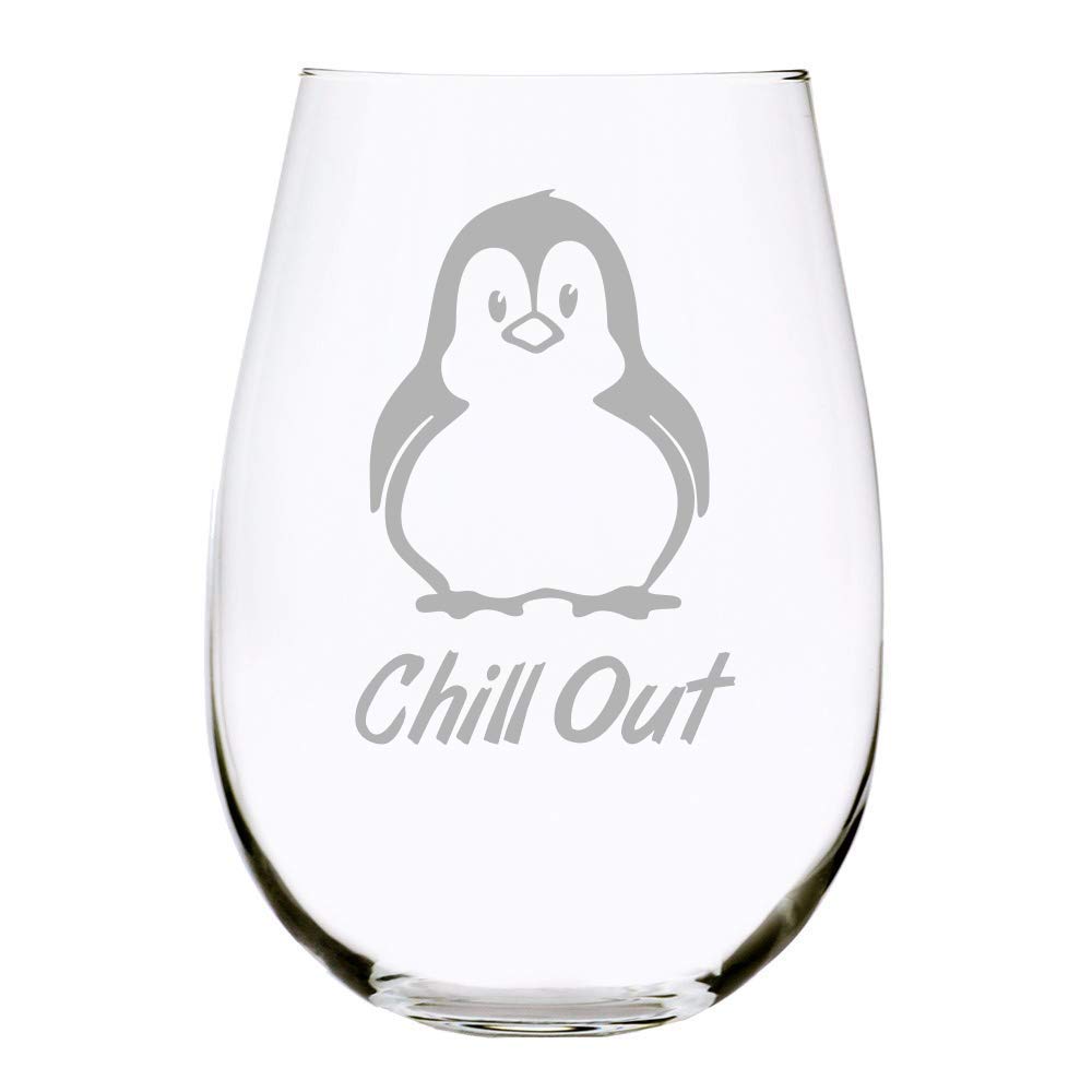 Penguin Chill Out stemless wine glass, 17 oz.