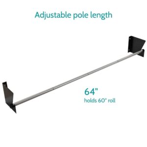 Wall Mount Roll Rack Holder - 60-inch Length Adjustable (28"-60")