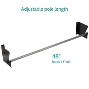 Wall Mount Roll Rack Holder - 60-inch Length Adjustable (28"-60")