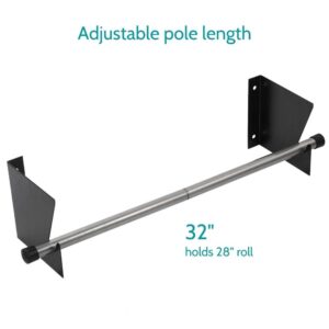 Wall Mount Roll Rack Holder - 60-inch Length Adjustable (28"-60")