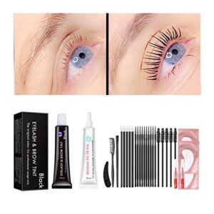 black lash tint kit, keratin black eyelash dye and eyebrow tint, 6 week voluminous brow tint, tinting look for lash perm/lift/lamination treatment (black eyelash tint kit only)