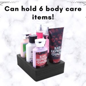 Polar Whale 2 Lotion and Body Spray Stand Organizers Tray Washable Waterproof Insert for Home Bathroom Bedroom Office 6 x 6 x 2 Inches 6 Slots Black 2pc Pair Set