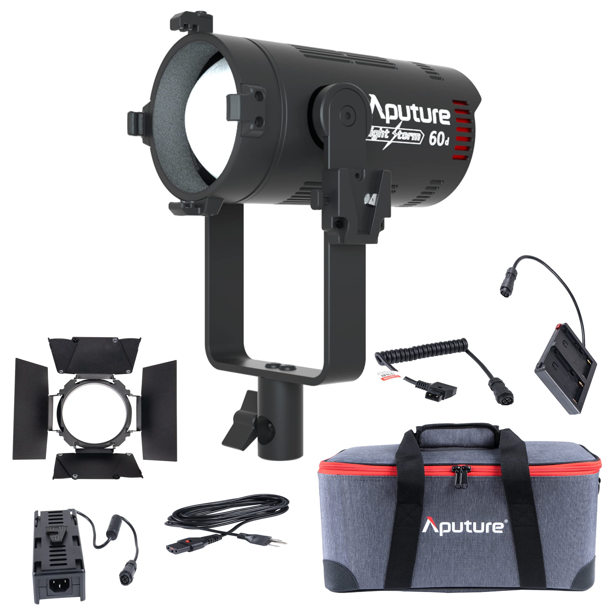 Aputure LS 60D Aputure Light Storm 60D 60W Daylight Focusing LED Video Light Support App Control, Built-in 8 Lighting FX, Barn Doors Included