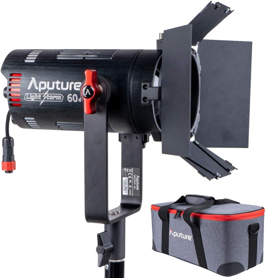 Aputure LS 60D Aputure Light Storm 60D 60W Daylight Focusing LED Video Light Support App Control, Built-in 8 Lighting FX, Barn Doors Included