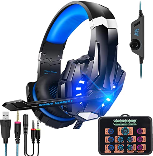 Voice Changer Gaming Headset with Mic for Xbox One,PC,PS4,Over-Ear Headphones with Volume Control LED Light Cool Style Stereo,Noise Reduction for Phone/PS4/Xbox/Switch/IPad/Computer/Kids