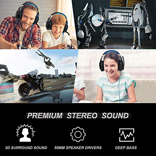 Voice Changer Gaming Headset with Mic for Xbox One,PC,PS4,Over-Ear Headphones with Volume Control LED Light Cool Style Stereo,Noise Reduction for Phone/PS4/Xbox/Switch/IPad/Computer/Kids