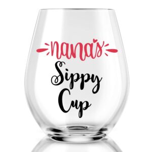 agmdesign nana's sippy cup wine glass, grandma gifts, nana birthday gift for nana, best nana ever, nana gifts from grandkids, great grandma gifts, funny birthday gifts for mom from daughter, son