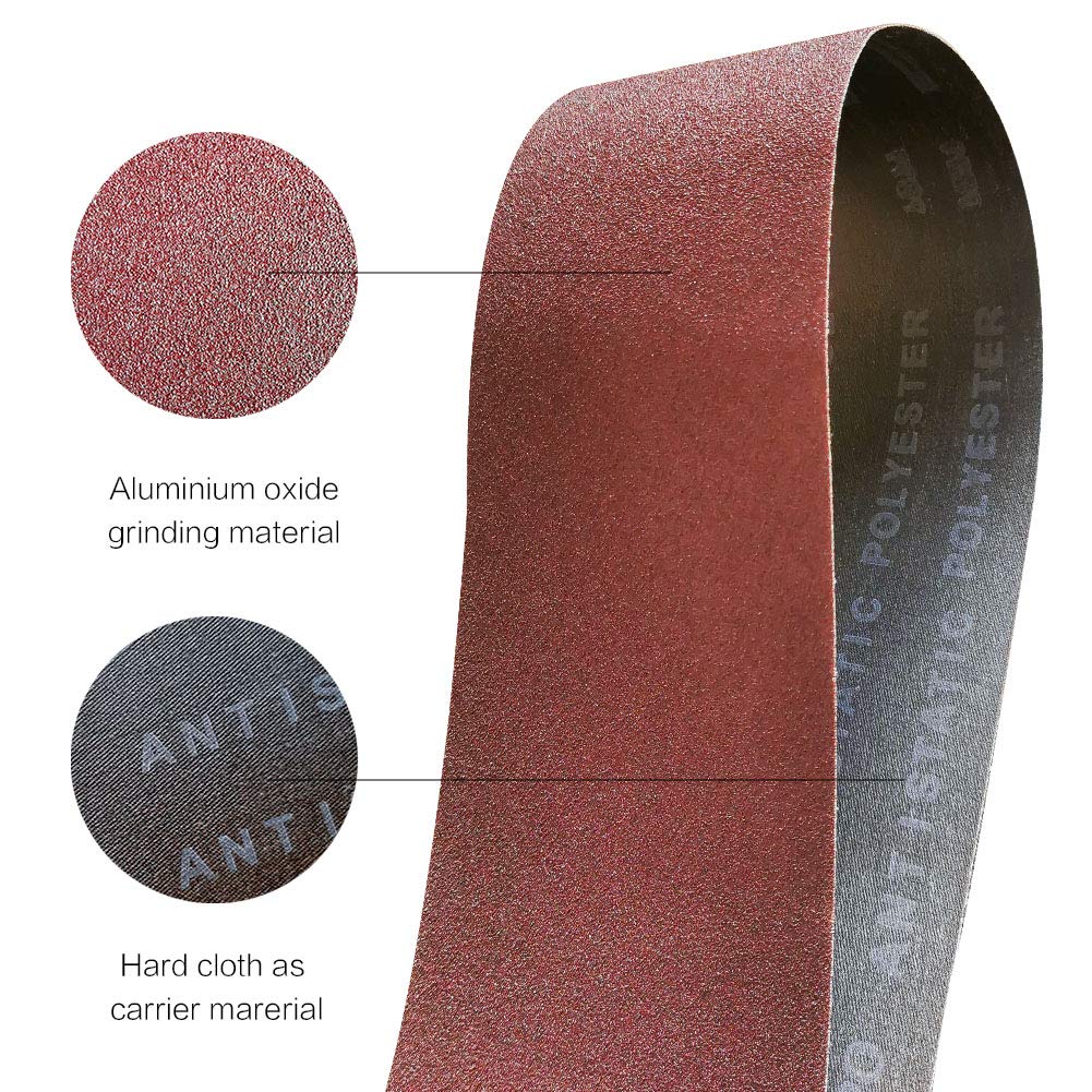 4 x 24 Inch 80 Grit Sanding Belt | Premium Aluminum Oxide Sanding Belt | Premium Sander Sandpaper – 12 Pack