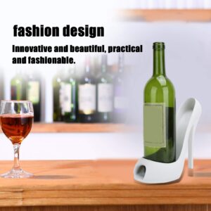 TOPINCN Wine Rack Synthetic Wine Bottle Display Holder Innovative Highheeled Shoe Shape Home Decoration Accessories(White)