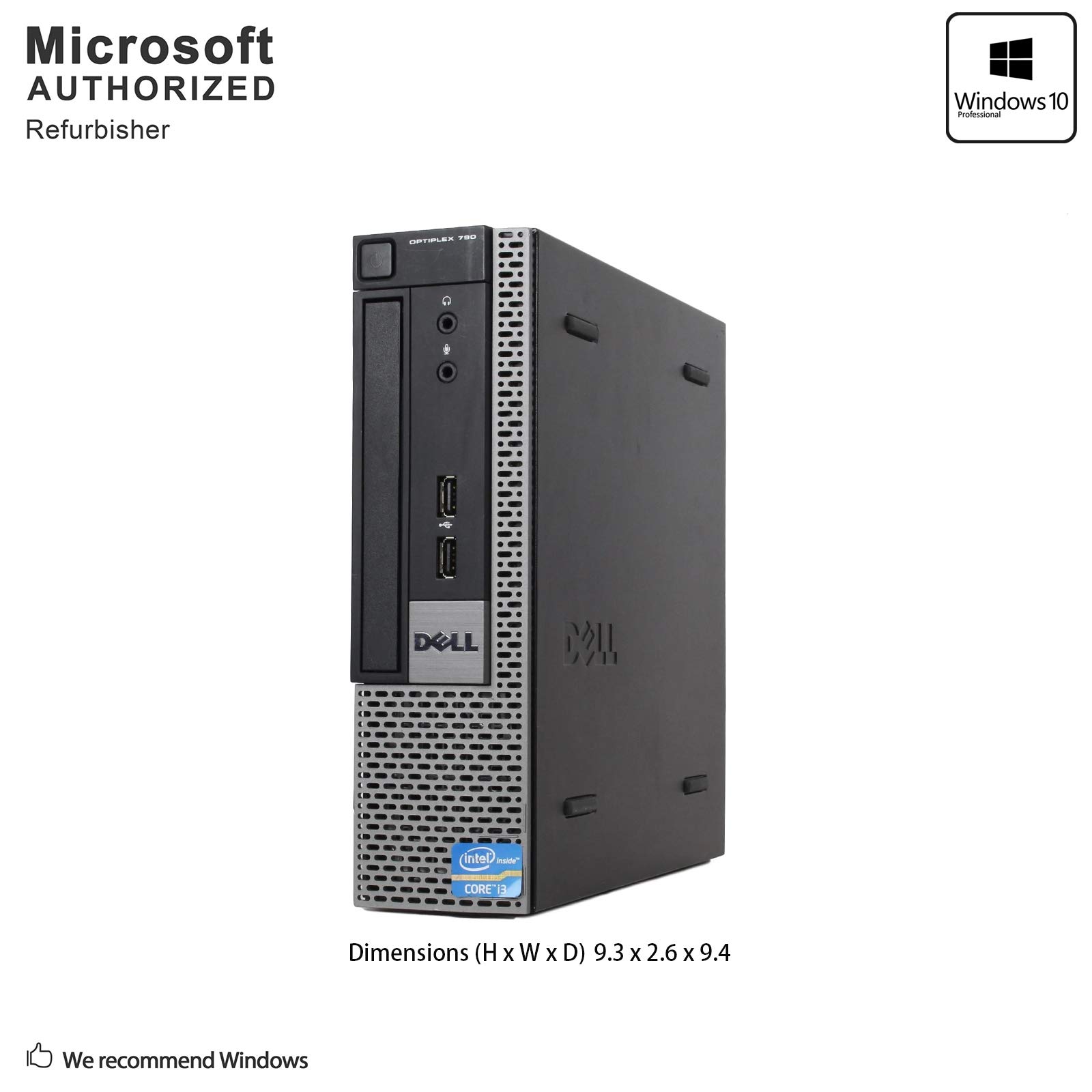 Dell Optiplex 9010 Ultra Small Form Factor Desktop PC, Intel Quad Core I7-3770S up to 3.9GHz, 8G DDR3, 512G SSD, WiFi, BT, DP, VGA, Windows 10 Pro 64 Language Supports English/Spanish/French(Renewed)