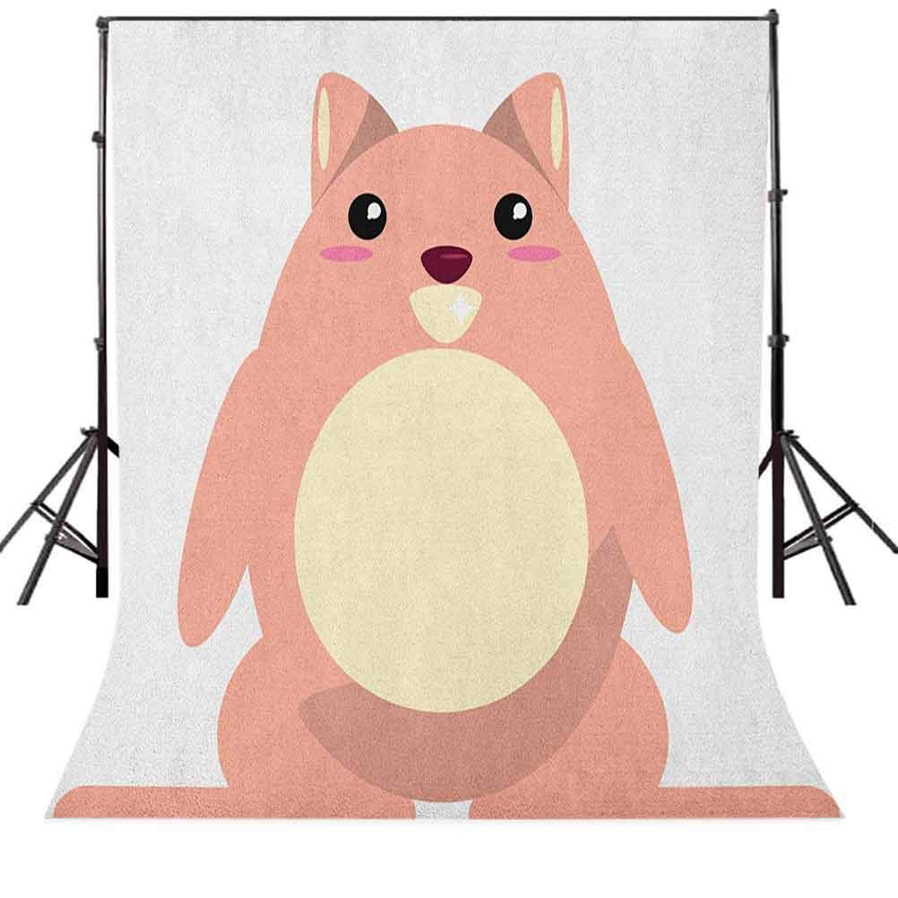 9x16 FT Anime Vinyl Photography Backdrop,Beaver Cartoon Icon in Kawaii Style Funny Sweet Character for Children Background for Baby Shower Bridal Wedding Studio Photography Pictures