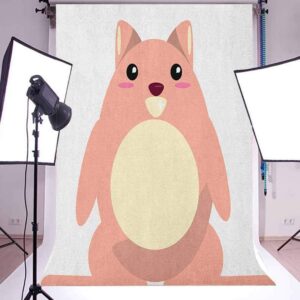 9x16 FT Anime Vinyl Photography Backdrop,Beaver Cartoon Icon in Kawaii Style Funny Sweet Character for Children Background for Baby Shower Bridal Wedding Studio Photography Pictures