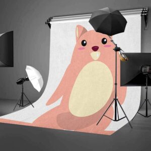 9x16 FT Anime Vinyl Photography Backdrop,Beaver Cartoon Icon in Kawaii Style Funny Sweet Character for Children Background for Baby Shower Bridal Wedding Studio Photography Pictures