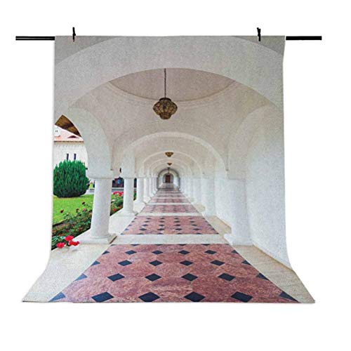 6x9 FT Vinyl Photography Backdrop,Dome Arched Colonnade Hallway at Sambata De Sus Monastery in Transylvania Romania Background for Graduation Prom Dance Decor Photo Booth Studio Prop Banner