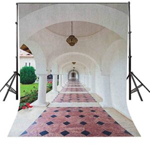 6x9 FT Vinyl Photography Backdrop,Dome Arched Colonnade Hallway at Sambata De Sus Monastery in Transylvania Romania Background for Graduation Prom Dance Decor Photo Booth Studio Prop Banner