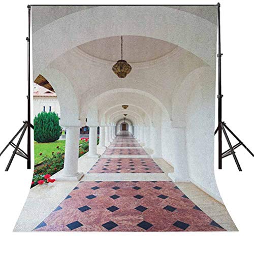 6x9 FT Vinyl Photography Backdrop,Dome Arched Colonnade Hallway at Sambata De Sus Monastery in Transylvania Romania Background for Graduation Prom Dance Decor Photo Booth Studio Prop Banner