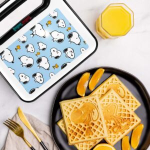 uncanny brands peanuts waffle maker - make snoop and woodstock waffles - kitchen appliance