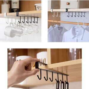 eywlwaar Mug Cups Cabinet Mug Hooks Kitchen Storage Hanging Hooks (2 Pack-White)