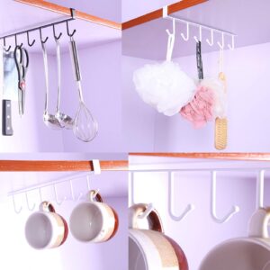 eywlwaar Mug Cups Cabinet Mug Hooks Kitchen Storage Hanging Hooks (2 Pack-White)