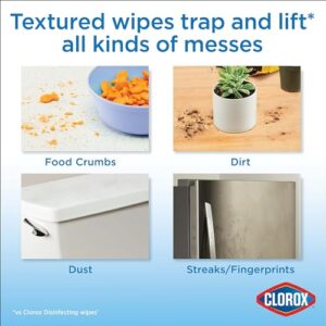 Clorox Multi-Purpose Paper Towel Wipes, Trap and Lift Messes Like a Paper Towel and Kills 99.9% of Bacteria*, Sanitizing Wipes, Jasmine Scent - 75 Wipes