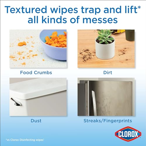 Clorox Multi-Purpose Paper Towel Wipes, Trap and Lift Messes Like a Paper Towel and Kills 99.9% of Bacteria*, Sanitizing Wipes, Jasmine Scent - 75 Wipes