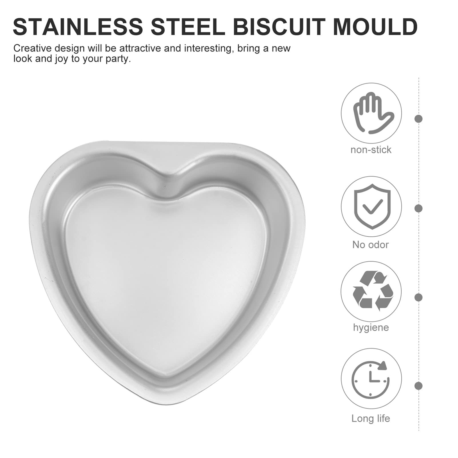 Cabilock Heart Mold 5pcs Aluminium Cake Pan Tin Heart Shape Cake Baking Tin Tray Muffin Chocolate Baking Mold Fondant Non Stick for Cake Bread Baking Egg Shaped Cake Pan (4.2x4.1 inch)