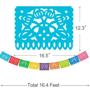 HOOJO 5 Packs 82 Ft Mexican Party Banners, Papel Picado Banner, Cinco de Mayo, Fiesta Party Decorations, Dia De Los Muertos Decor, Day of The Dead Decorations,Halloween