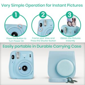 Fujifilm Instax Mini 11 Camera with Fujifilm Instant Mini Film (60 Sheets) Bundle with Deals Number One Accessories Including Carrying Case, Selfie Lens, Photo Album, Stickers (Charcoal Gray)