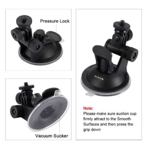 PULUZ Suction Cup Mount for Gopro Car Mount, Adjustable Vehicle Window & Windshield Mount Holder, Compatible with GoPro Hero 11 10 9 8 7 6/Insta360 X3 x2/DJI OSMO Action Camera Mount