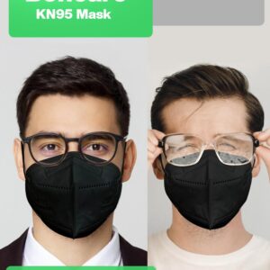 Boncare KN95 Face Masks 50 Pack, Black, 5-Layer Disposable Face Masks, Breathable and Comfortable