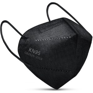 Boncare KN95 Face Masks 50 Pack, Black, 5-Layer Disposable Face Masks, Breathable and Comfortable