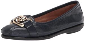 aerosoles women's bristol ballet flat, navy leather, 9