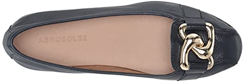 Aerosoles Women's Bristol Ballet Flat, NAVY LEATHER, 9