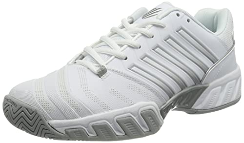 K-Swiss Women's Bigshot Light 4 Tennis Shoe, White/Highrise/Silver, 8 M