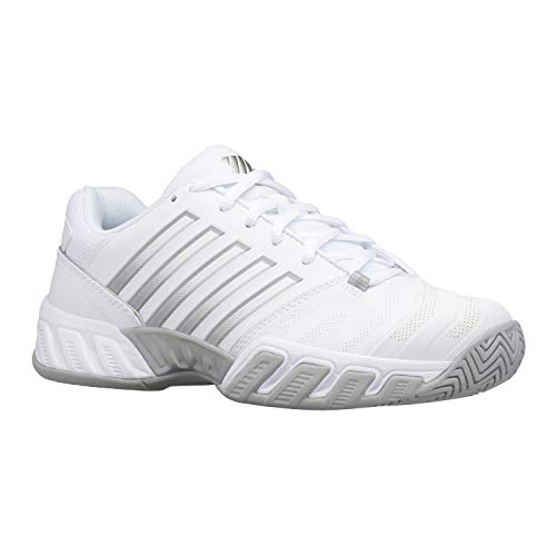 K-Swiss Women's Bigshot Light 4 Tennis Shoe, White/Highrise/Silver, 8 M