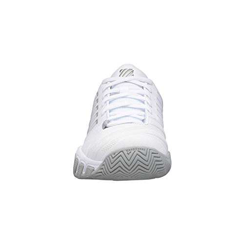 K-Swiss Women's Bigshot Light 4 Tennis Shoe, White/Highrise/Silver, 8 M