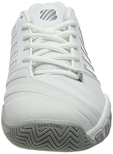 K-Swiss Women's Bigshot Light 4 Tennis Shoe, White/Highrise/Silver, 8 M