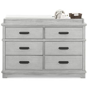 Delta Children Simmons Kids Asher 6 Drawer Dresser with Changing Top, Fully Assembled, Greenguard Gold Certified, Rustic Mist