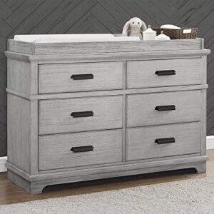 Delta Children Simmons Kids Asher 6 Drawer Dresser with Changing Top, Fully Assembled, Greenguard Gold Certified, Rustic Mist