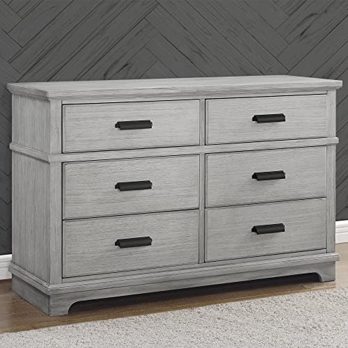 Delta Children Simmons Kids Asher 6 Drawer Dresser with Changing Top, Fully Assembled, Greenguard Gold Certified, Rustic Mist