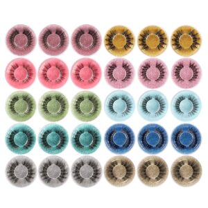 heyalice false lashes faux mink eyelashes 30 pairs 10 styles wholesale eye lashes pack 3d volume natural look wispy fluffy fake eyelashes bulk