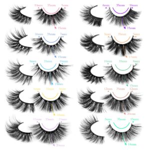 HeyAlice False Lashes Faux Mink Eyelashes 30 Pairs 10 Styles Wholesale Eye Lashes Pack 3D Volume Natural Look Wispy Fluffy Fake Eyelashes Bulk