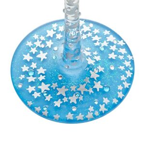 Enesco Designs by Lolita Super Bling You're The Brightest Star Artisan Hand-Painted Wine Glass, 1 Count (Pack of 1), Multicolor