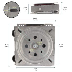 BambooMN 8.25" Swivel Rocker Plate Replacement Mechanism - Restore Recliner, Chair, Furniture - Heavy Duty - Easy Installation - 1 Unit