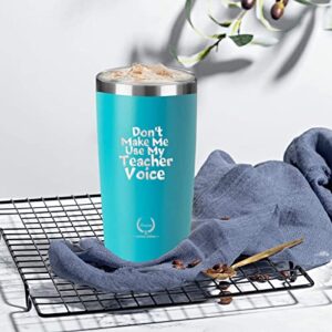 Teacher Gifts for Women-Best Daycare teacher gifts for Her Unique Kindergarten Teacher Birthday Gifts for History Piano Teacher, DON'T MAKE,20 oz Wine Tumbler Blue