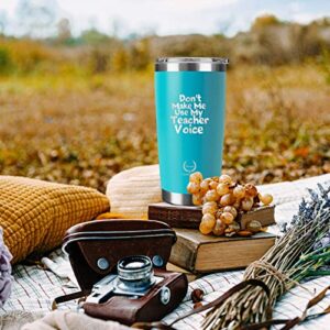 Teacher Gifts for Women-Best Daycare teacher gifts for Her Unique Kindergarten Teacher Birthday Gifts for History Piano Teacher, DON'T MAKE,20 oz Wine Tumbler Blue